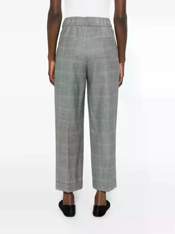 Peserico Prince Of Wales Check Tailored Trousers - Grey