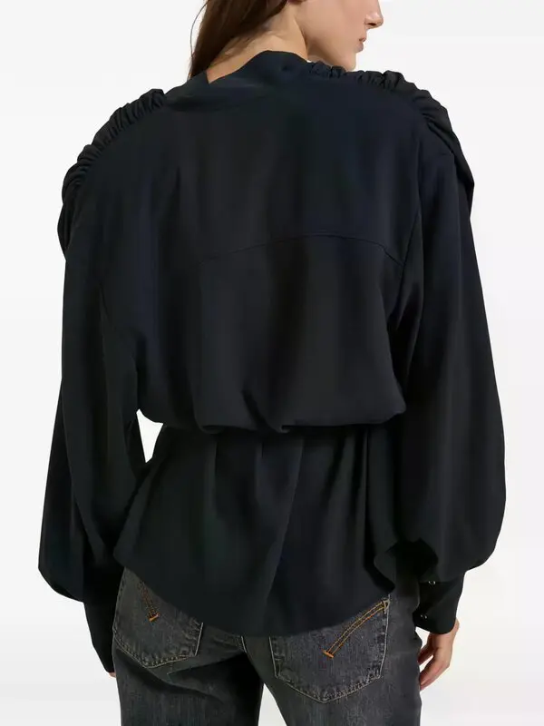 IRO PARIS Wrap-style Gathered-shoulder Shirt
