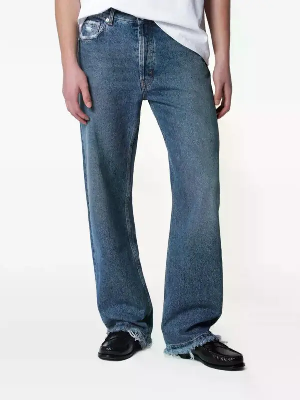 Séfr Frayed-cut Regular Jeans - Blue