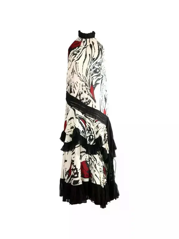 YANGKEHAN Floral-print Ruffled Maxi Dress