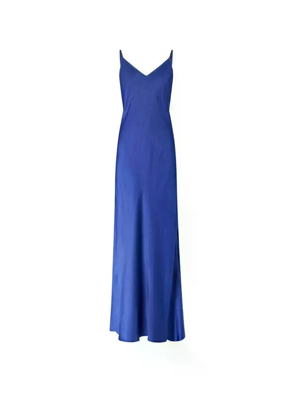Pinko Long Slip Dress In Satin