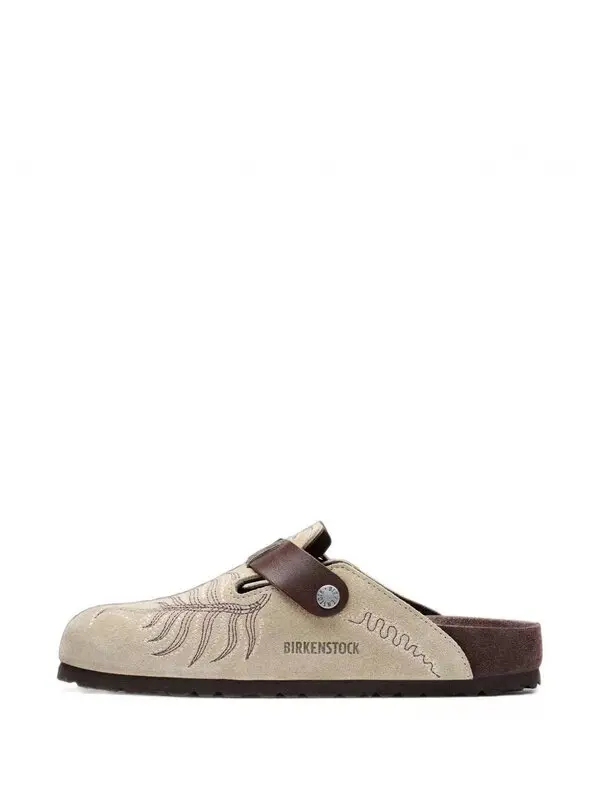 BIRKENSTOCK Embroidered Buckle-fastening Mules