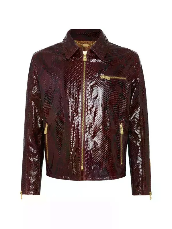 BILLIONAIRE Snakeskin-effect Zipped Jacket
