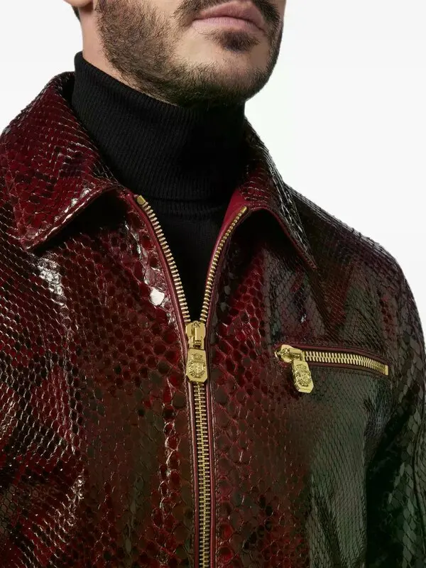 BILLIONAIRE Snakeskin-effect Zipped Jacket