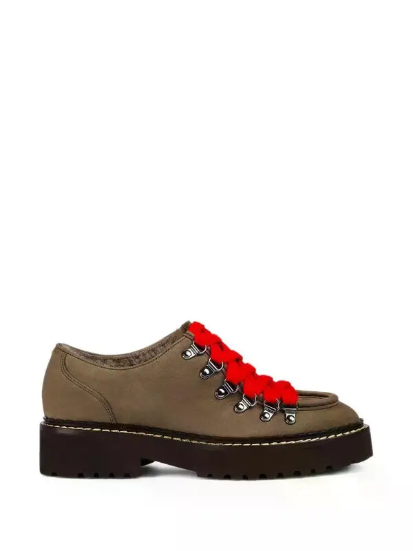 DOUCAL'S Hook-fastening Leather Derby Shoes - Brown