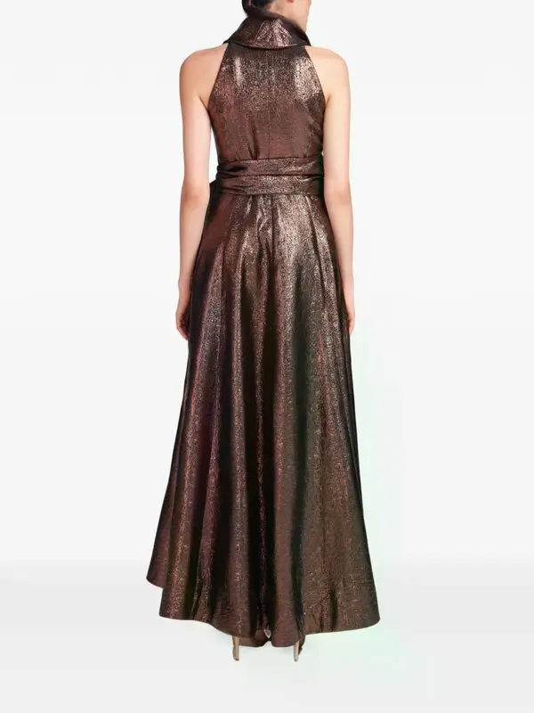 BARUNI Victoria Jacquard-weave Sleeveless Maxi Dress - Brown