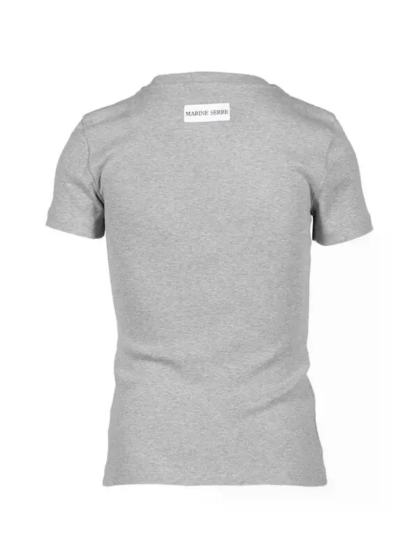 MARINE SERRE Moon-logo Jersey Baby-fit T-shirt - Grey