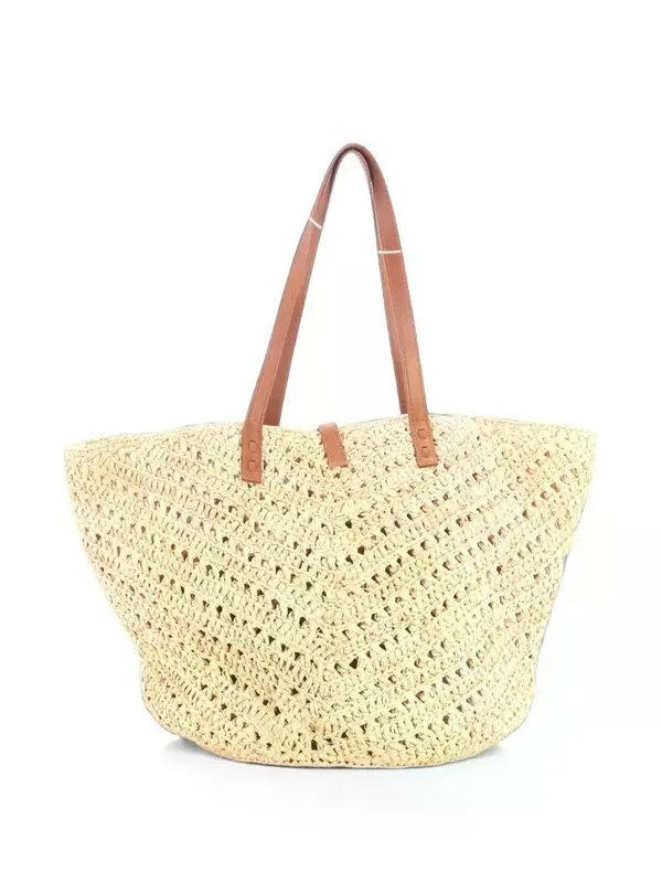 Saint Laurent Panier Monogram Basket Shopper Raffia Medium Tote Bag