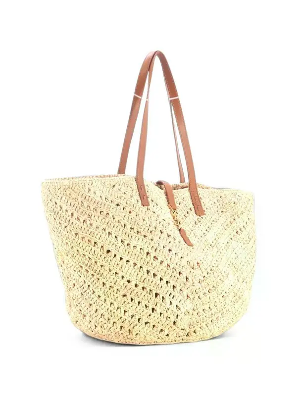 Saint Laurent Panier Monogram Basket Shopper Raffia Medium Tote Bag