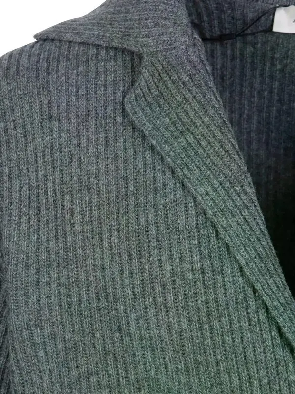 Altea Ribbed-knit Shawl-collar Cardigan - Grey