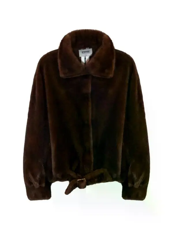 SWORD 6644 Belted Faux-fur Coat