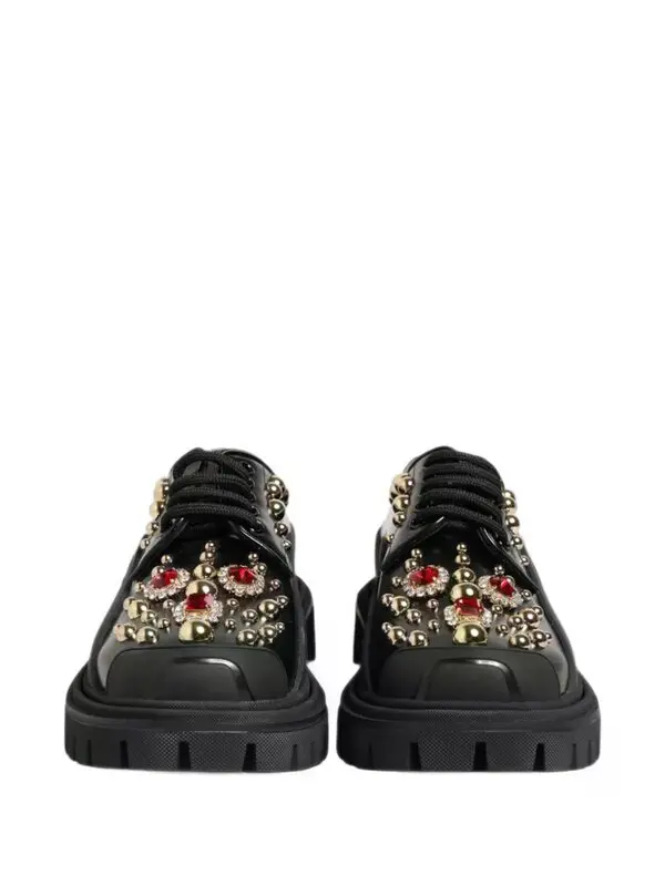 Dolce & Gabbana Crystal-embellished Studded Derby Shoes