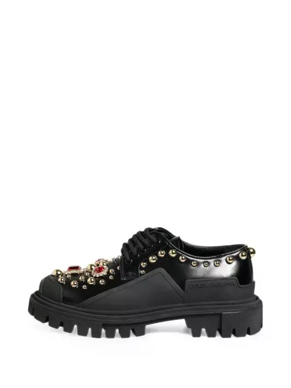 Dolce & Gabbana Crystal-embellished Studded Derby Shoes