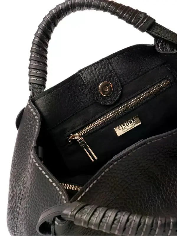 VISONA` Mia Grained Leather Tote Bag