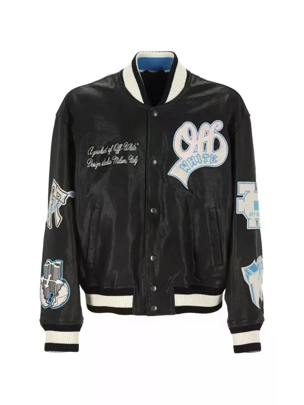 Off-White Patch-detail Leather Bomber Jacket