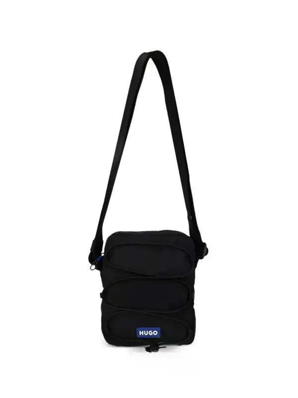Hugo Bungee-cord Logo-patch Messenger Bag - Black