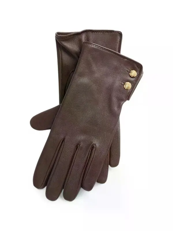 Ralph Lauren Button-detail Leather Gloves