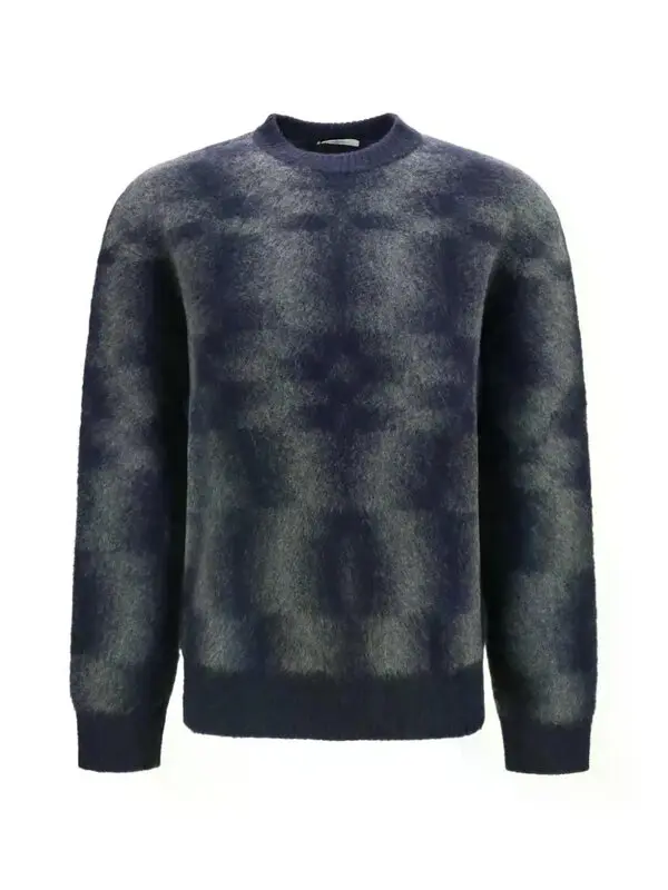 PIACENZA CASHMERE 1733 Brushed-knit Crew-neck Sweater - Blue