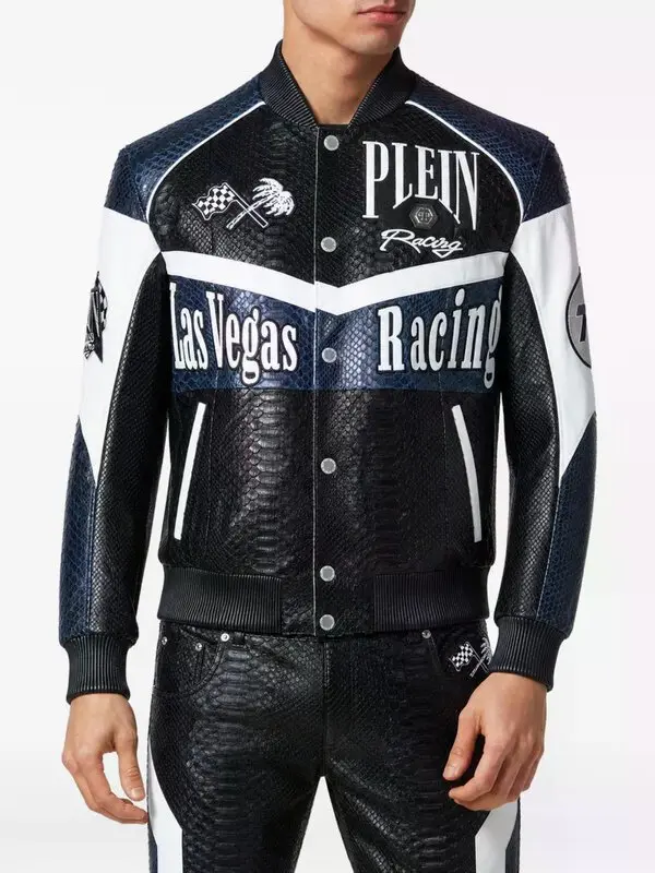 Philipp Plein Bomber Jacket Las Vegas Racing With Python Inserts