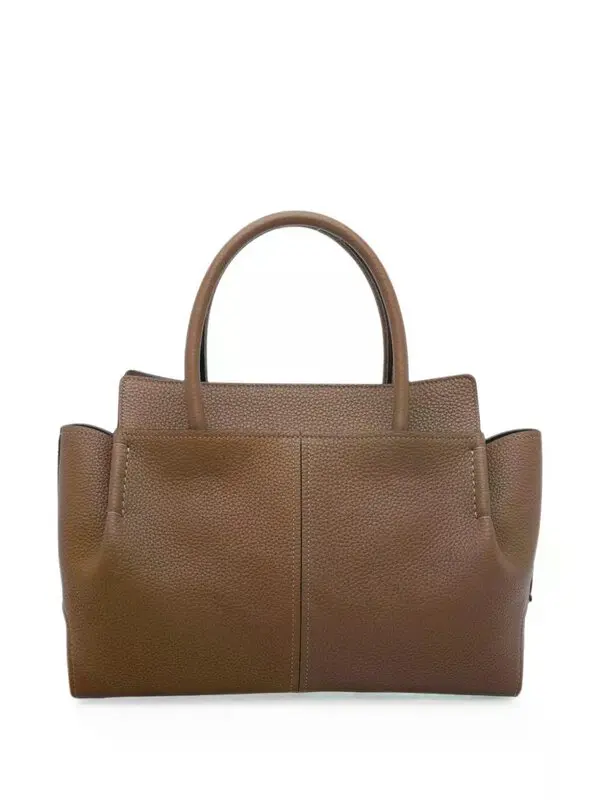 TOD'S Logo-plaque Pebbled Leather Tote Bag
