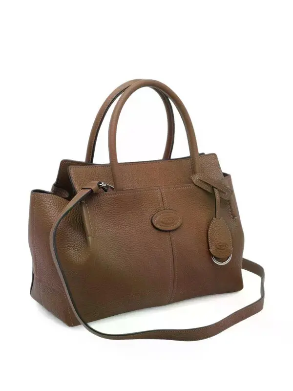 TOD'S Logo-plaque Pebbled Leather Tote Bag