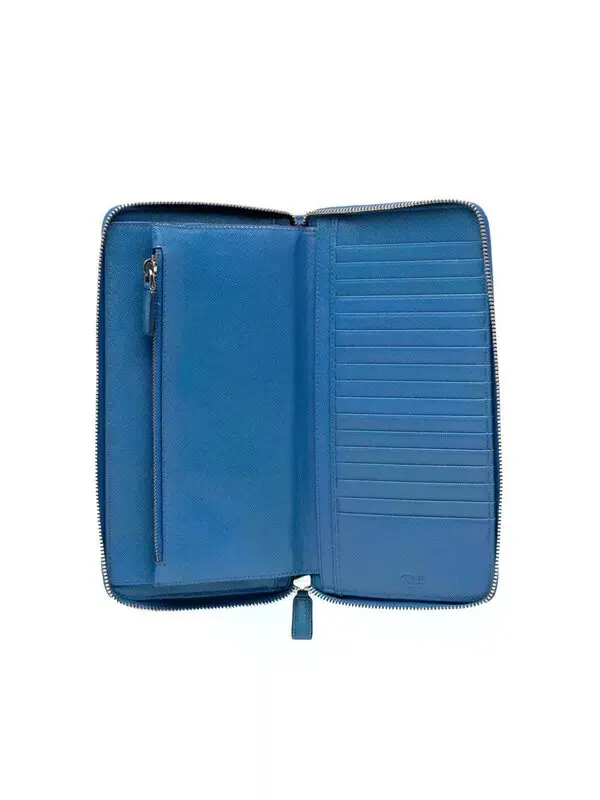 Prada 2010-2026 Saffiano Zip Around Travel Organizer Wallet Long Wallets