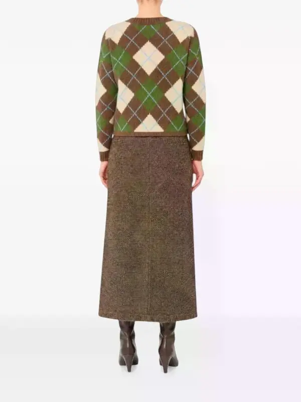 Max Mara Jacquard-knit Argyle Sweater