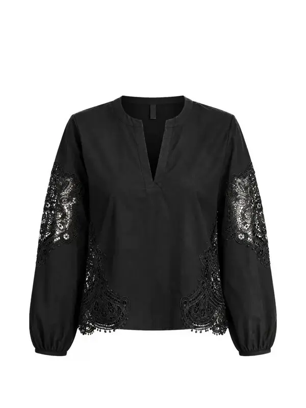 KAOS Lace-panelled V-neck Blouse