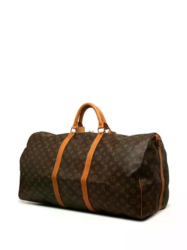 LOUIS VUITTON 1992 Monogram Keepall Bandouliere 60 Travel Bag - Brown