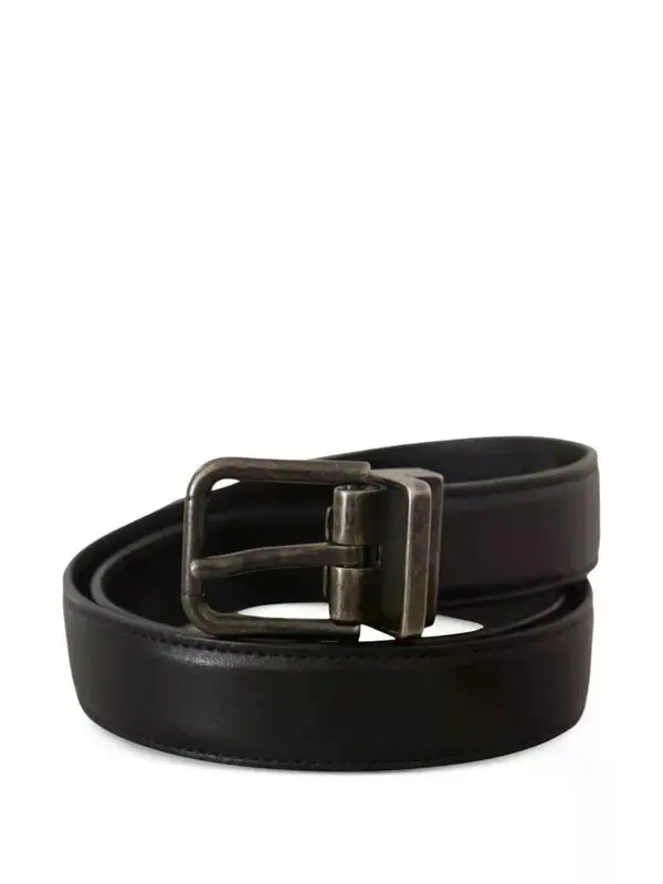Dolce & Gabbana Logo-buckle Leather Belt - Black