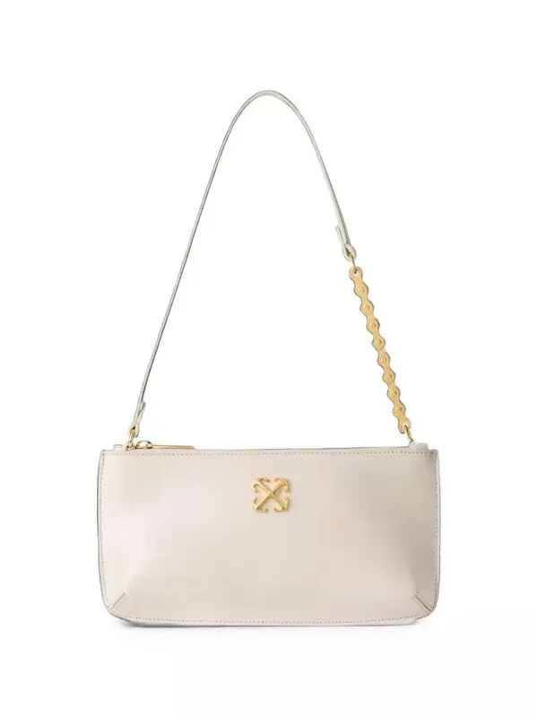 Off-White Jitney Flat Leather Shoulder Bag - Neutrals