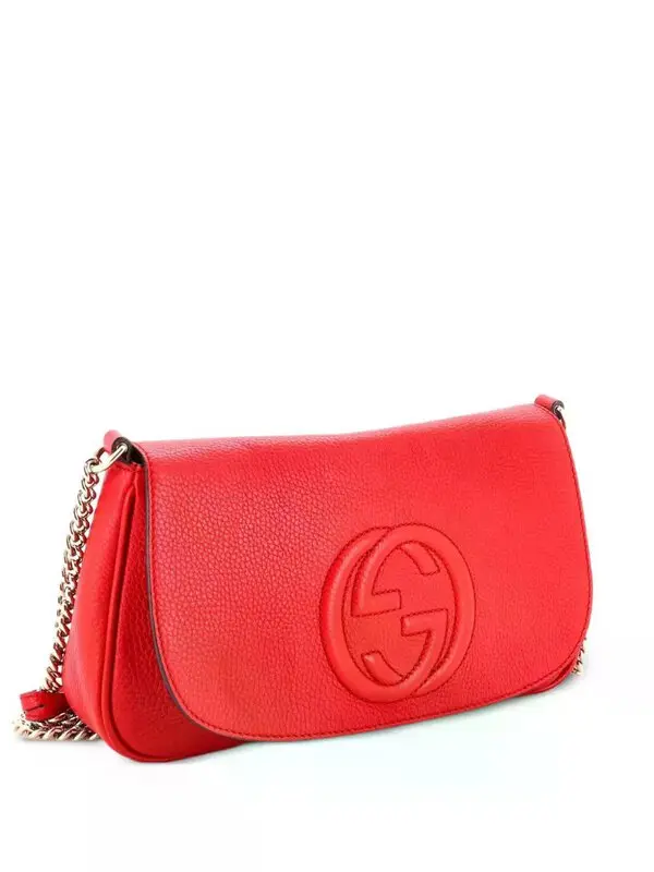 Gucci Soho Chain Leather Medium Crossbody Bag - Red