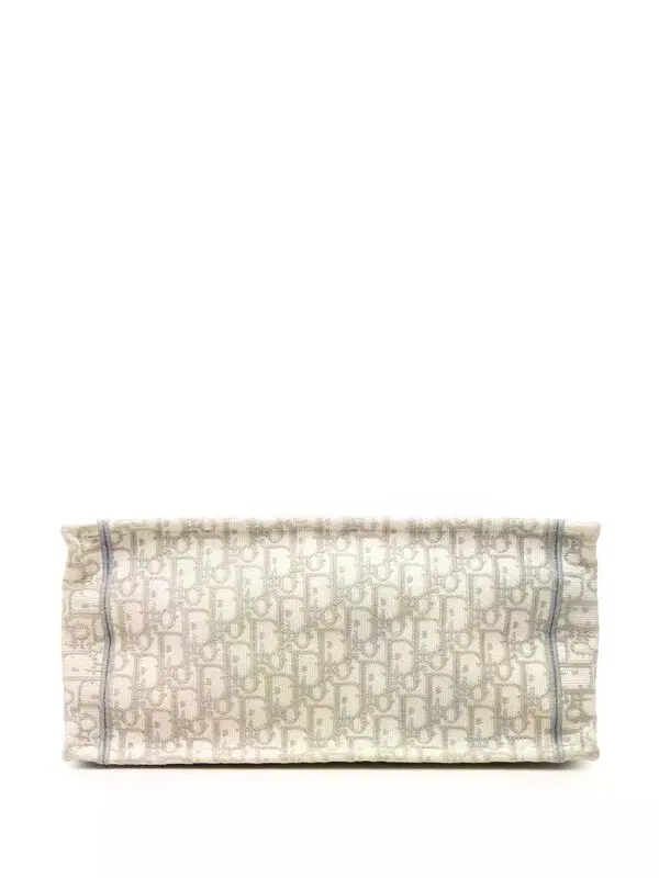Dior 2022 Medium Oblique Embroidered Canvas Book Tote Bag