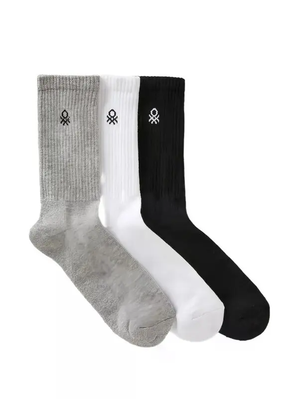 BENETTON Logo-embroidered Ribbed Socks