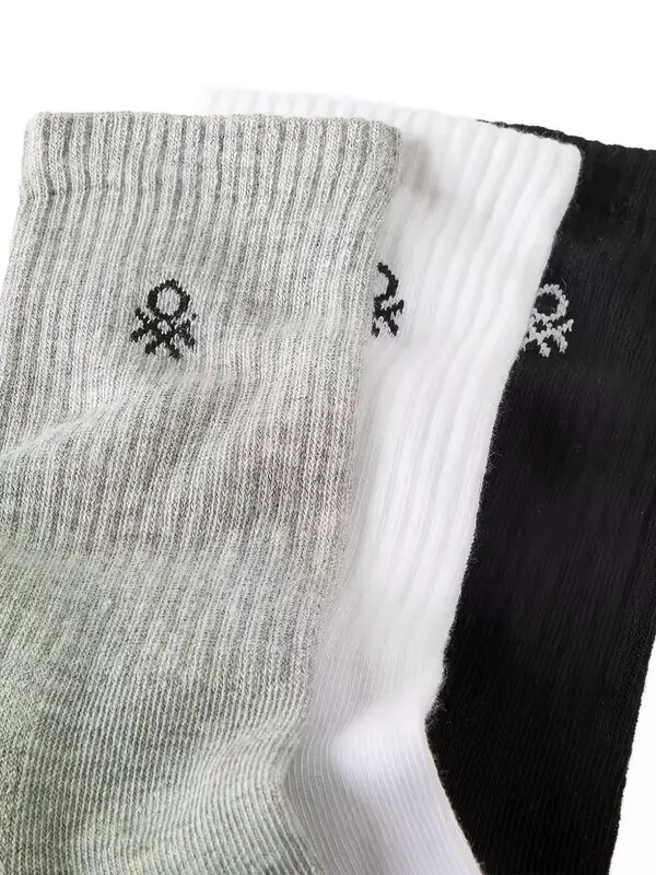BENETTON Logo-embroidered Ribbed Socks
