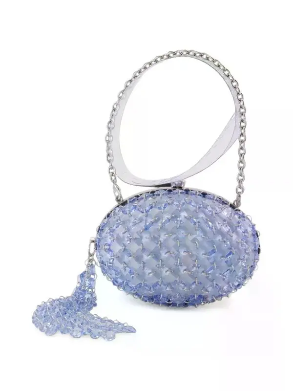 SELF-PORTRAIT Oval Crystal-embellished Clutch Bag