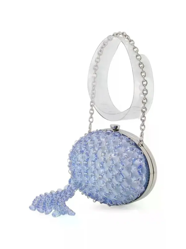 SELF-PORTRAIT Oval Crystal-embellished Clutch Bag