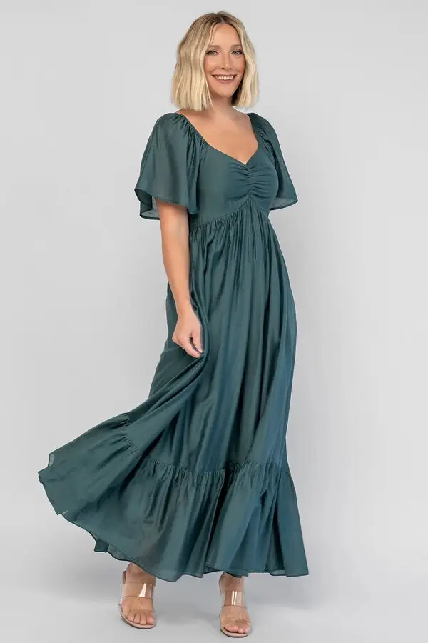 IN FEBRUARY Anisa Midi Dress - Emerald