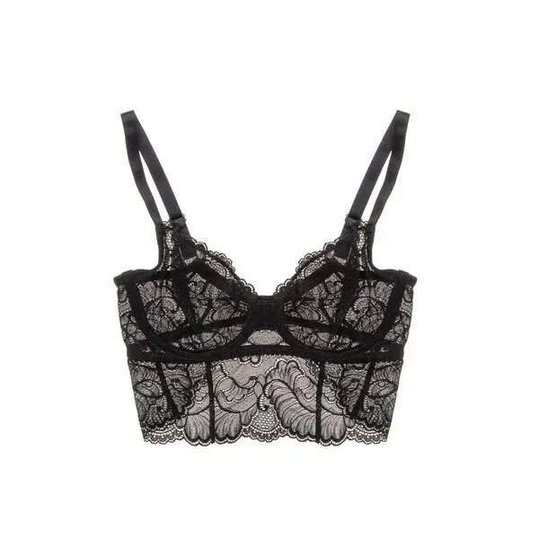 BRAELLE INTIMATES Plunge Longline Bra - Black