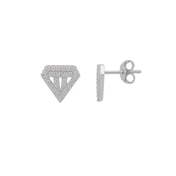 SPERO LONDON Sterling Diamond Stud Earrings - Silver