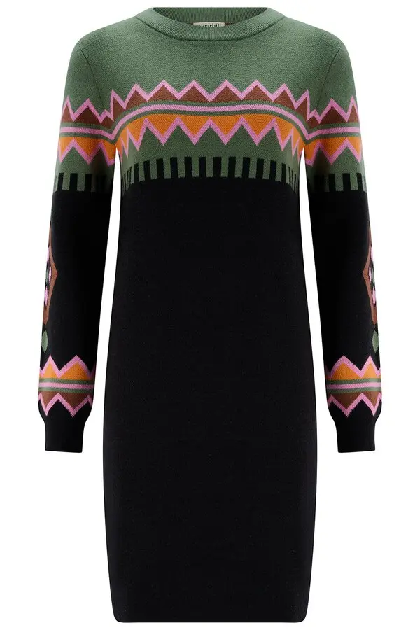 SUGARHILL BRIGHTON Verity Knitted Short Dress Fairisle