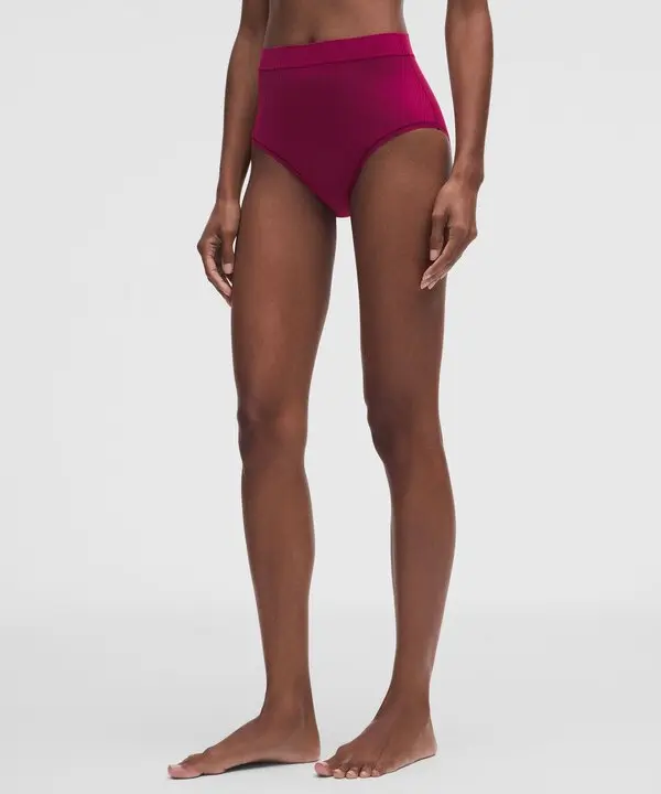 Lululemon Underease High-waist Ribbed Brief - Raspberry Rave