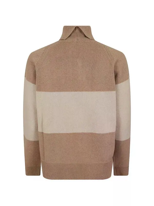 Peserico Striped Roll-neck Sweater