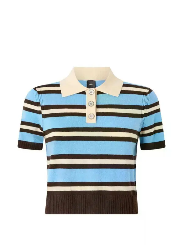 Pinko Wool And Cashmere Cropped Polo Shirt