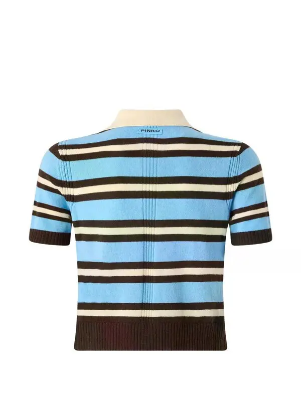 Pinko Wool And Cashmere Cropped Polo Shirt