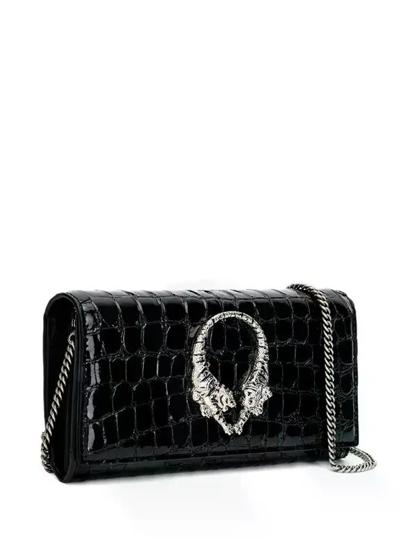 Roberto Cavalli Croc-effect Tiger-head Chain Wallet