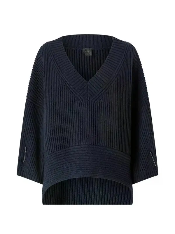 Pinko Ribbed V-neck Sweater
