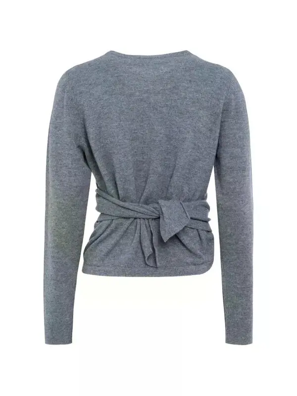 TELA Asymmetric-hem Wrap Sweater - Grey