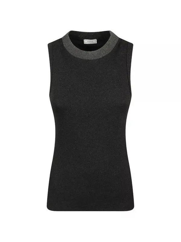 Peserico Metallic-trim Sleeveless Top
