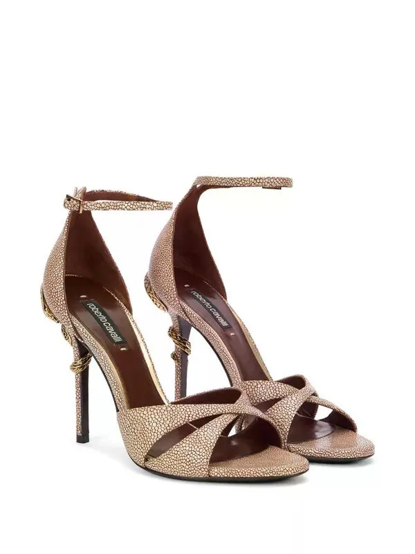 Roberto Cavalli Snake-motif Stingray-effect Heeled Sandals